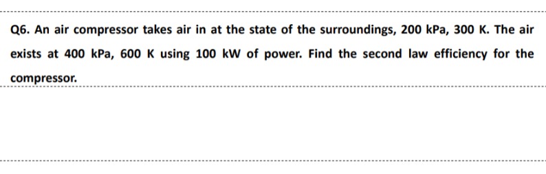 Solved An air compressor takes air in at the state of the | Chegg.com