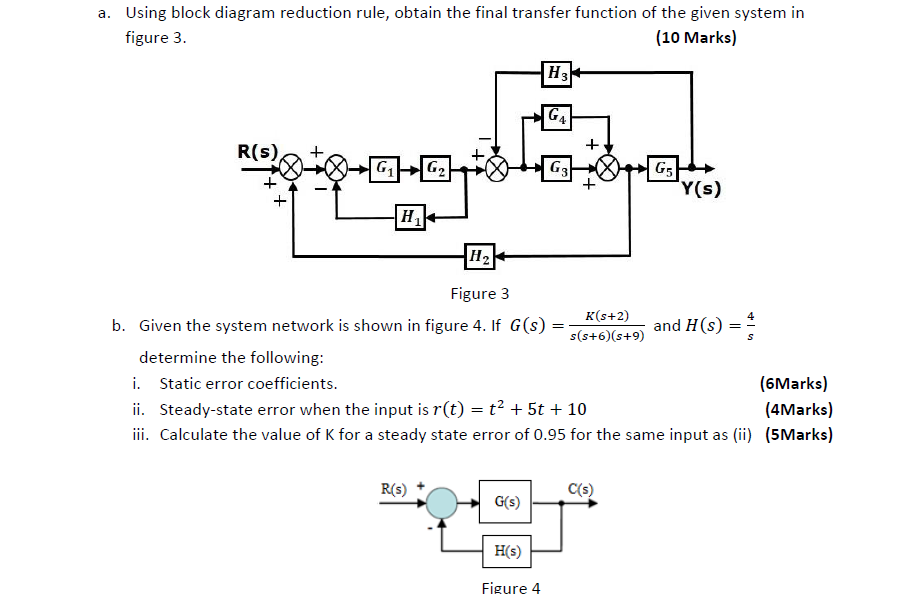 Solved a. Using block diagram reduction rule, obtain the | Chegg.com