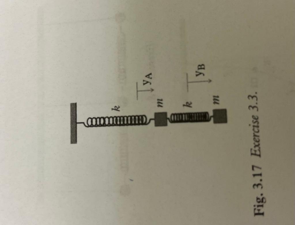 Solved 3 3 Two Mass Two Spring System A Block Of Mass M Is 8212