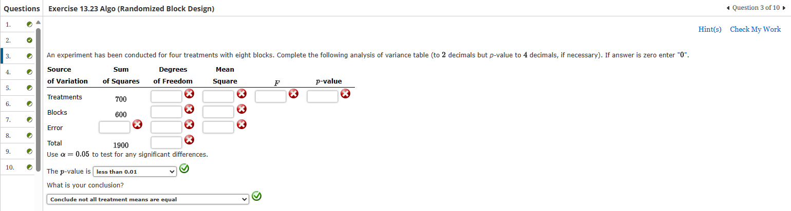 Solved Exercise 13.23 Algo (Randomized Block Design) | Chegg.com Solved Exercise 13.23 Algo (Randomized Block Design) | Chegg.com