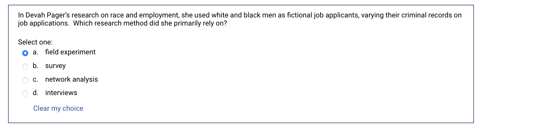 Solved In Devah Pager's research on race and employment, she | Chegg.com