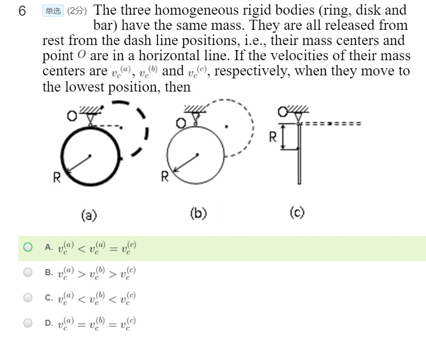 Solved CO # (25) The three homogeneous rigid bodies (ring, | Chegg.com