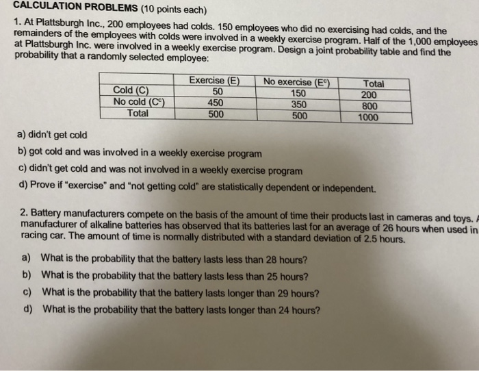 Solved CALCULATION PROBLEMS (10 points each) 1. At | Chegg.com