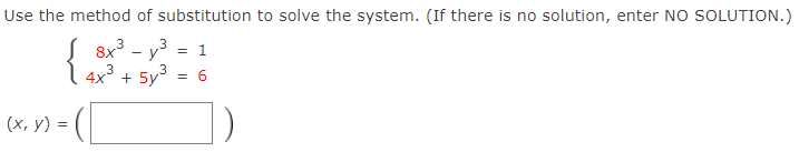 Solved Use the method of substitution to solve the system. | Chegg.com