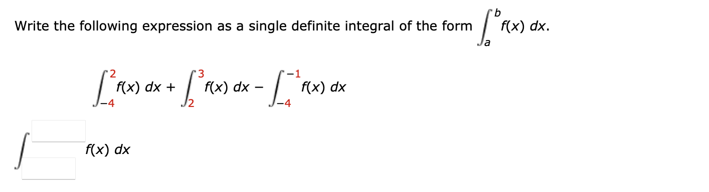 Solved Write the following expression as a single definite | Chegg.com