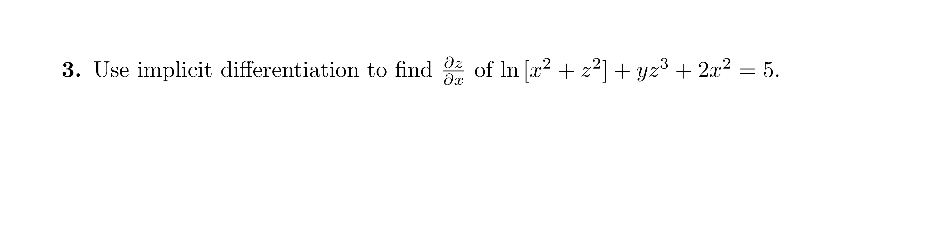 Solved Use implicit differentiation to find delzdelx ﻿of | Chegg.com