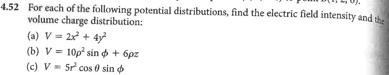 Solved 4.52 For each of the following potential | Chegg.com