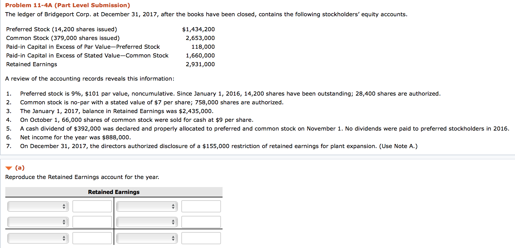 Solved Problem 11-4A (Part Level Submission) The ledger of | Chegg.com