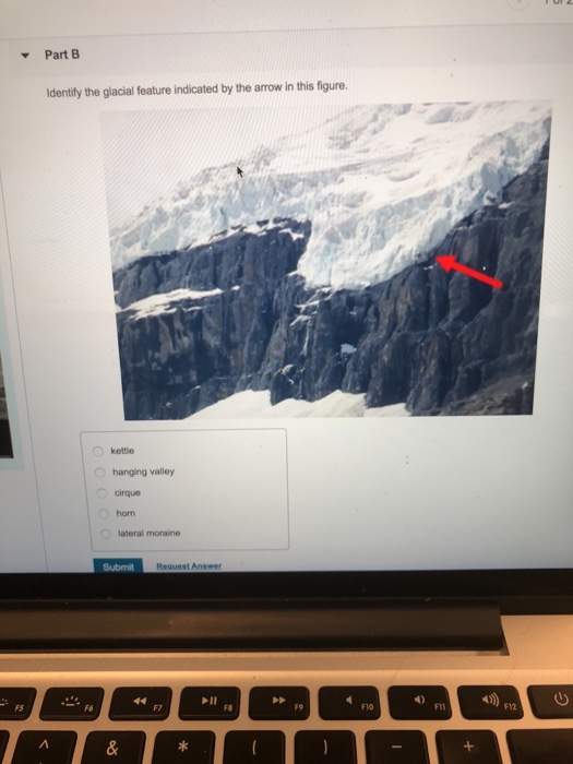 Solved Part B Identifly the glacial feature indicated by the | Chegg.com
