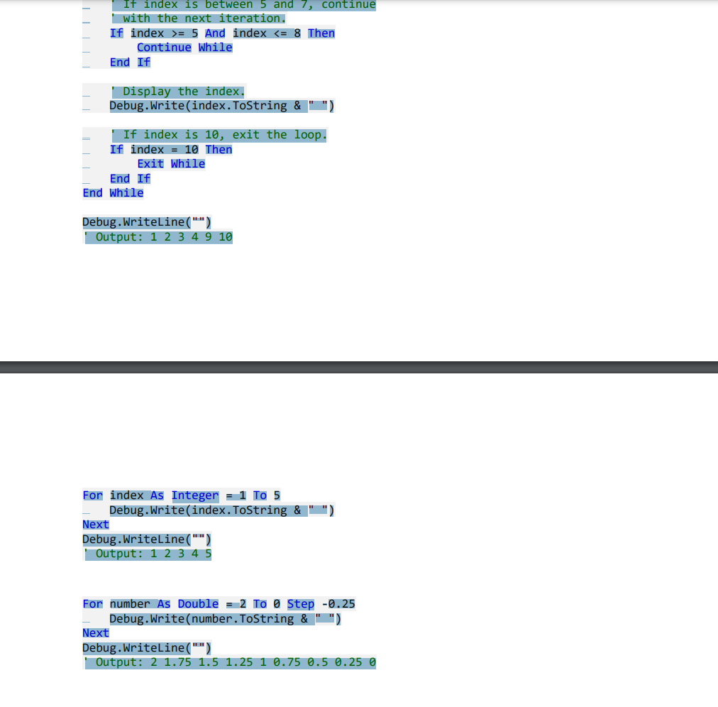 Solved Dim index As Integer =0 While index