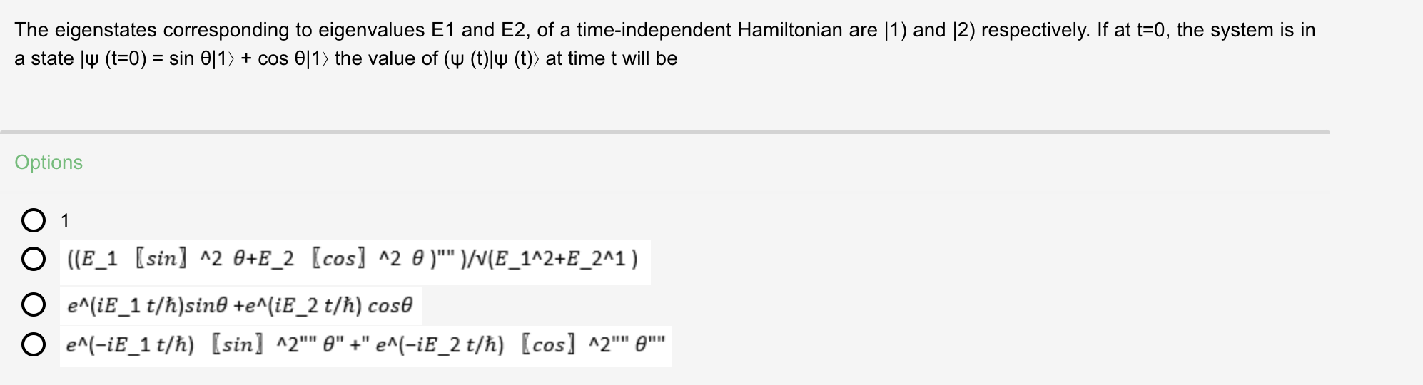Solved The eigenstates corresponding to eigenvalues E1 and | Chegg.com