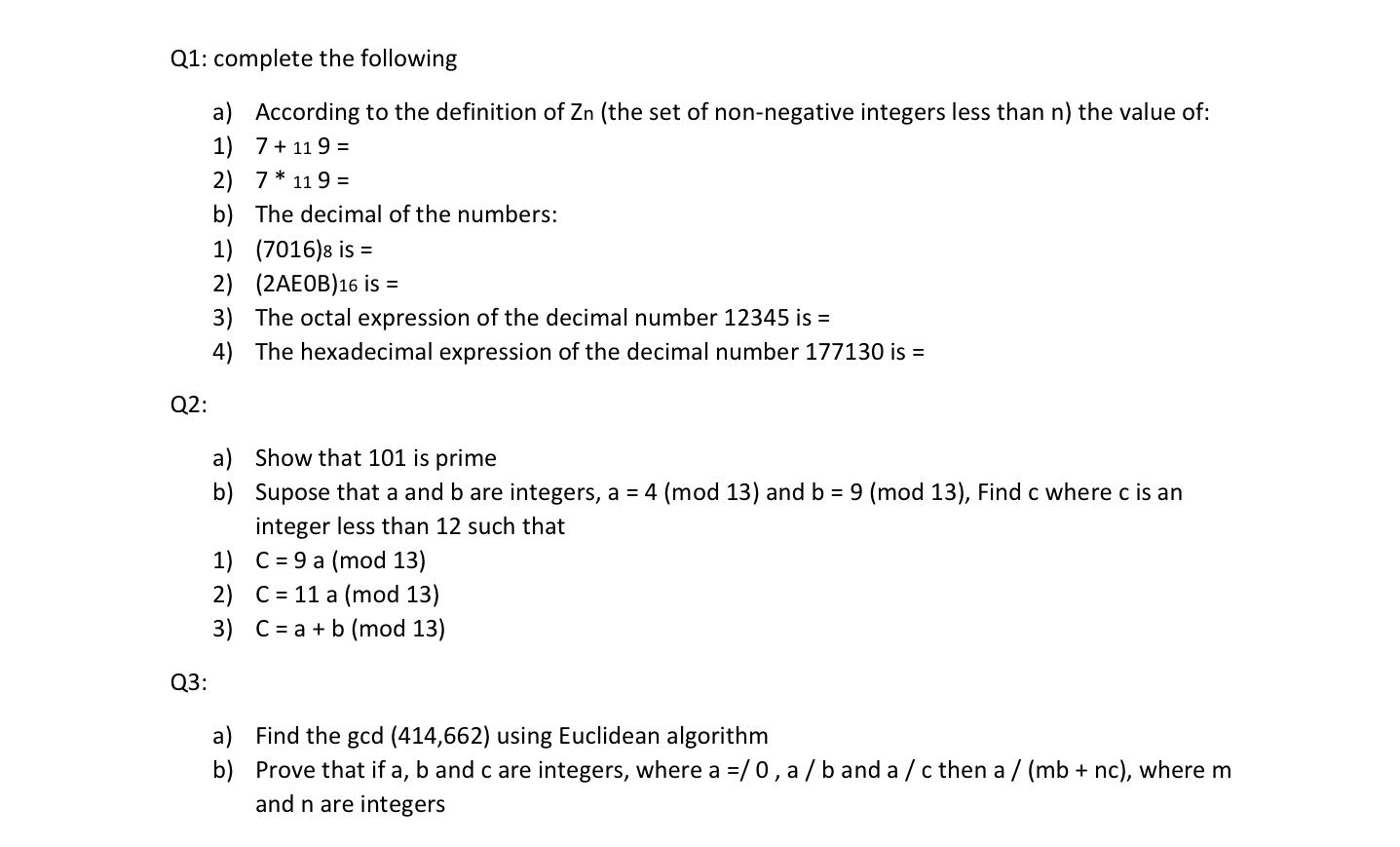 Solved Q1: complete the following a) According to the | Chegg.com