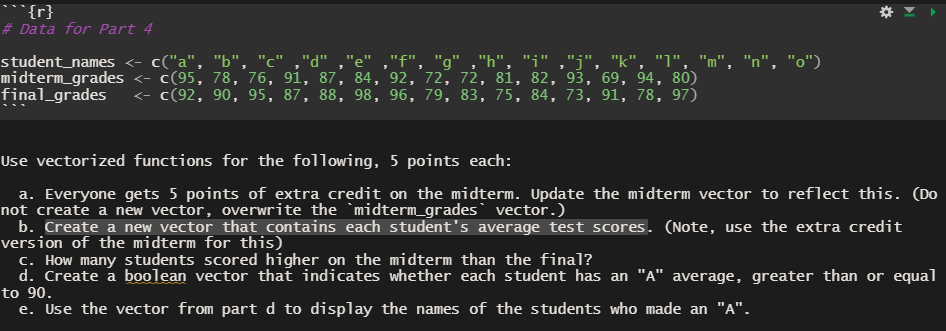 Solved **{r} # Data for Part 4 student names