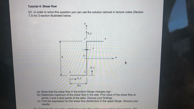 Solved Tutorial 4: Shear flow Q1. In order to solve this | Chegg.com