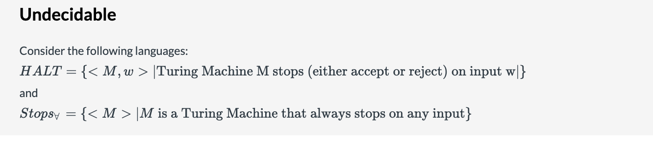 Solved Undecidable Consider the following languages: HALT = | Chegg.com