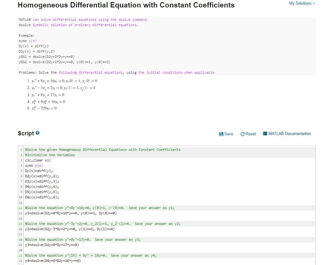 Solved Homogeneous Differential Equation with Constant | Chegg.com