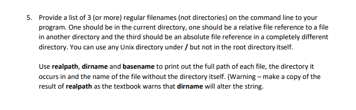 Solved 5. Provide a list of 3 (or more) regular filenames | Chegg.com