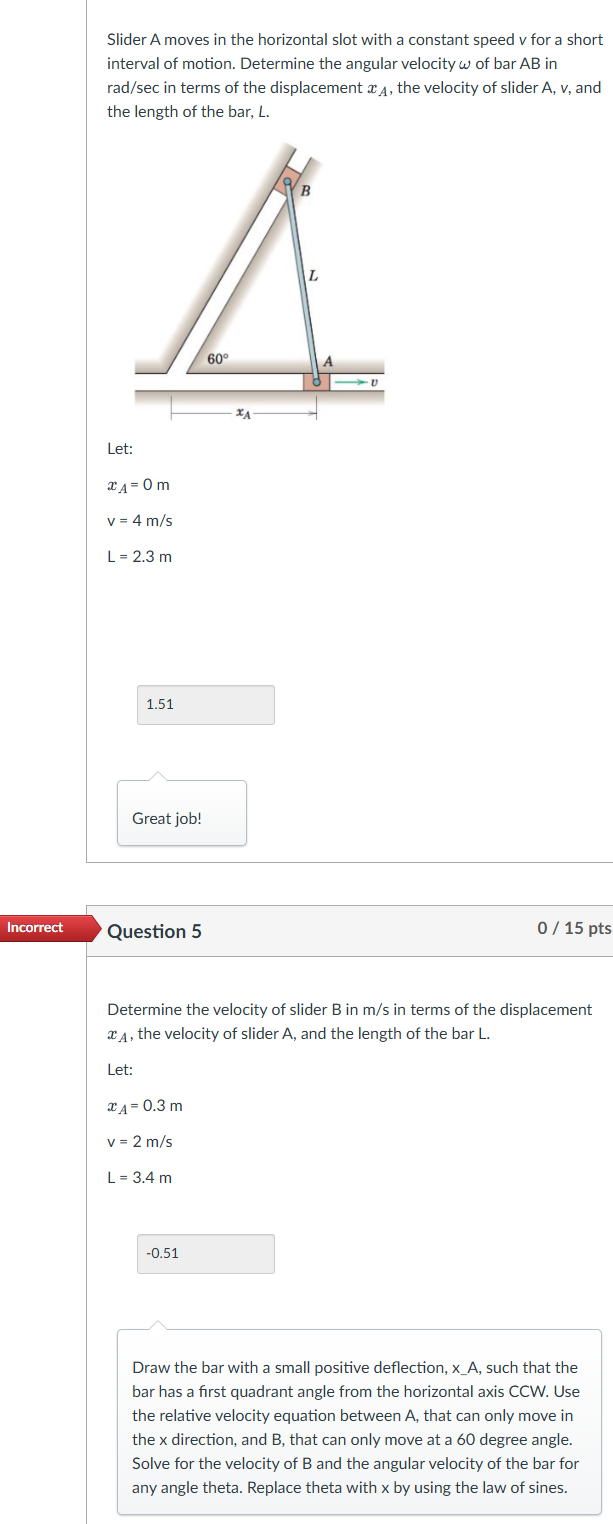 Solved Question 5Determine the velocity of ﻿slider | Chegg.com