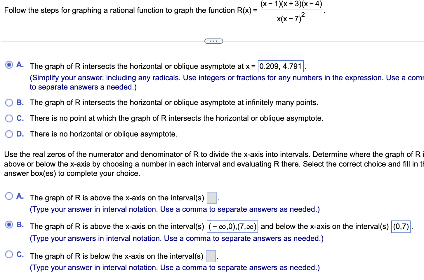 Solved Follow the steps for graphing a rational function to | Chegg.com