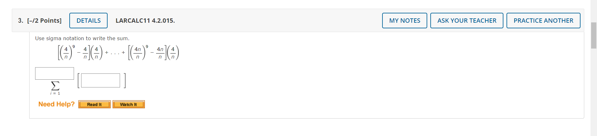 Solved Use sigma notation to write the sum. | Chegg.com