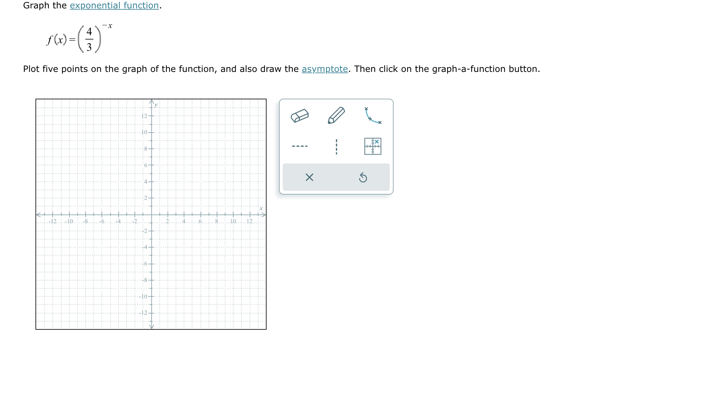 Solved Graph The Exponential Functionfx43 Xplot Five 8959