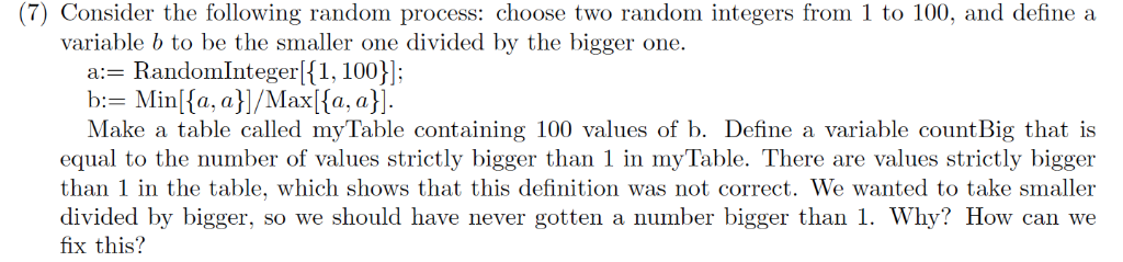(7) Consider the following random process: choose two | Chegg.com