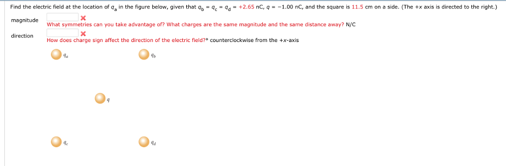 Solved Find The Electric Field At The Location Of Qa In The 