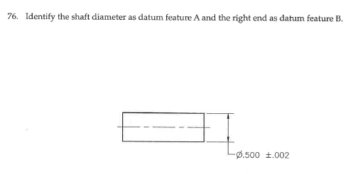 Solved 76. Identify the shaft diameter as datum feature A | Chegg.com
