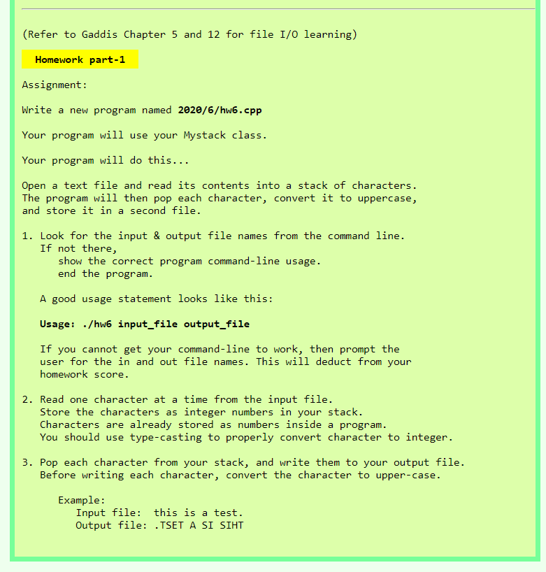 Solved Programming assignment Part-1 Get your stack working. | Chegg.com