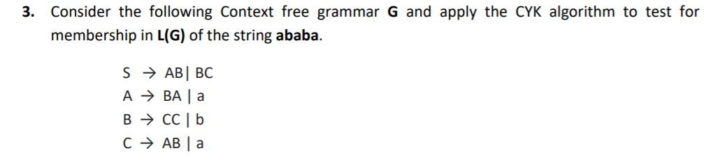 Solved 3. Consider the following Context free grammar G and | Chegg.com