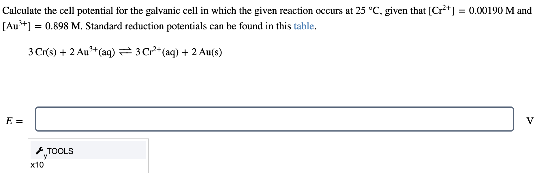 Calculate the cell potential for the galvanic cell in | Chegg.com