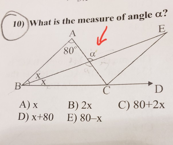 Solved what is the measure of angle alpha (arrow pointing to | Chegg.com