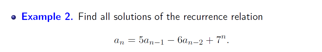 Solved Example 2. Find all solutions of the recurrence | Chegg.com
