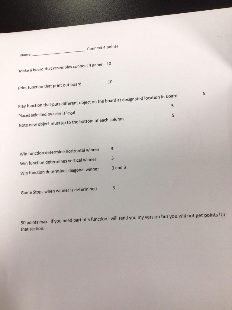Solved Play function that puts different object on the board | Chegg.com