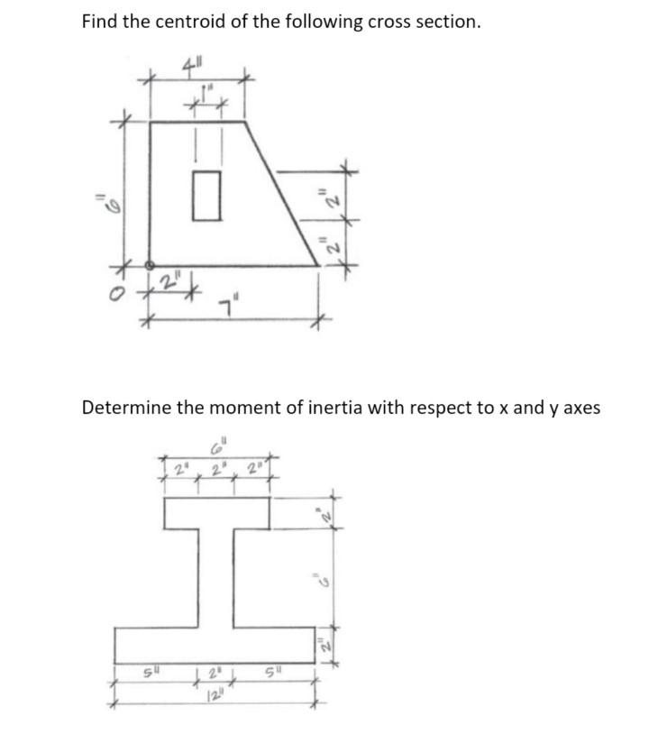 Solved Find the centroid of the following cross section. | Chegg.com