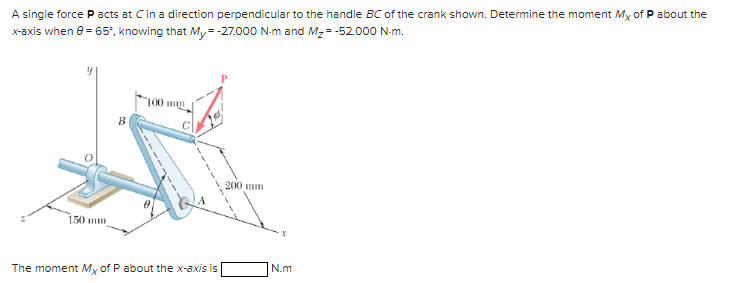 Solved A single force P acts at C in a direction | Chegg.com