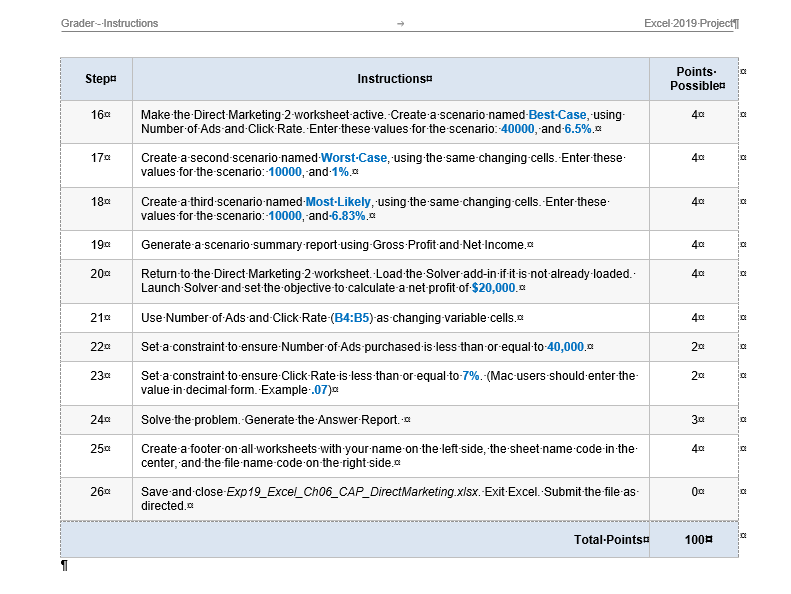 Solved Grader-Instructions Excel-2019-Project | Chegg.com