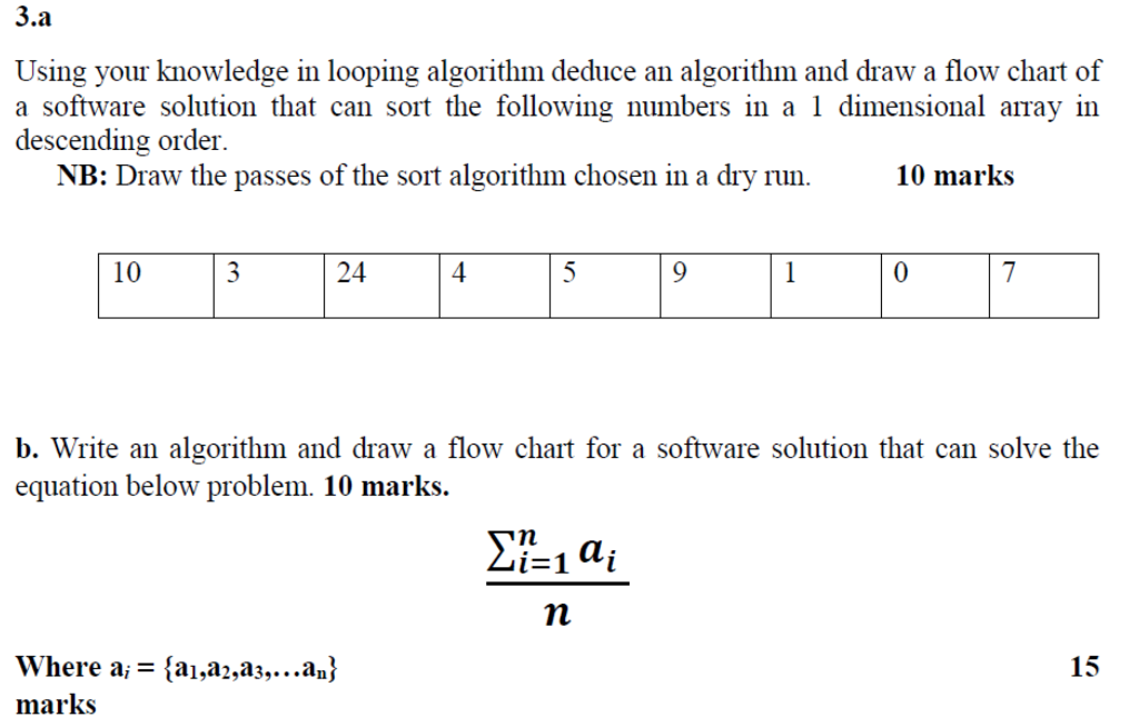 Solved 3.a Using your knowledge in looping algorithm deduce | Chegg.com