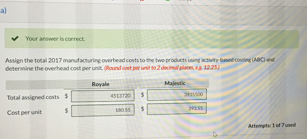 Solved b1) Your answer is incorrect. Calculate cost per unit | Chegg.com