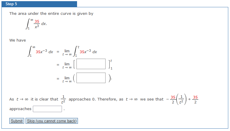 Solved Step 5 The area under the entire curve is given by | Chegg.com
