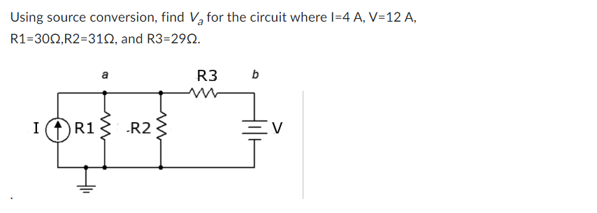 Solved Using source conversion, find Va ﻿for the circuit | Chegg.com