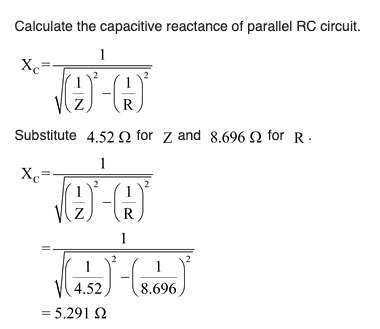 Solved Calculate the capacitive reactance of parallel RC | Chegg.com