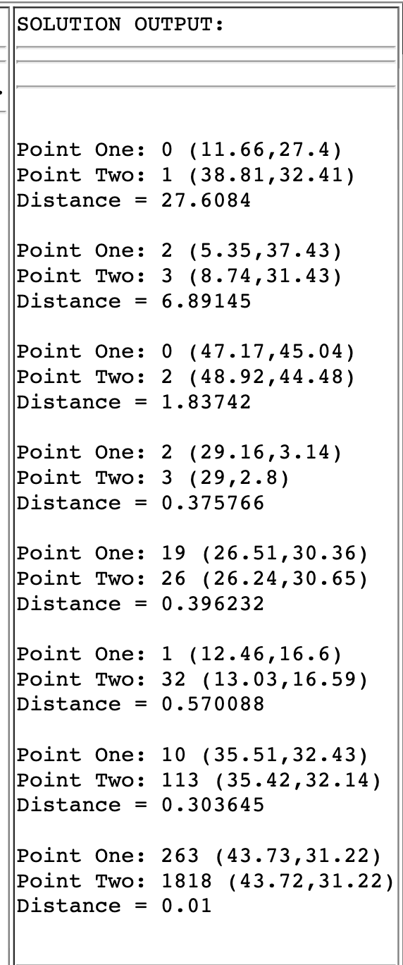 Solved Closest Pair Given: struct Point \{ double x; double | Chegg.com