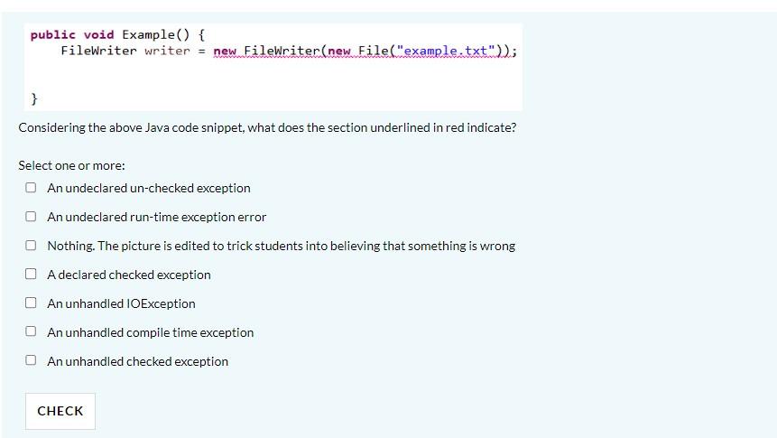 Solved Public Void Example Filewriter Writer New 2362