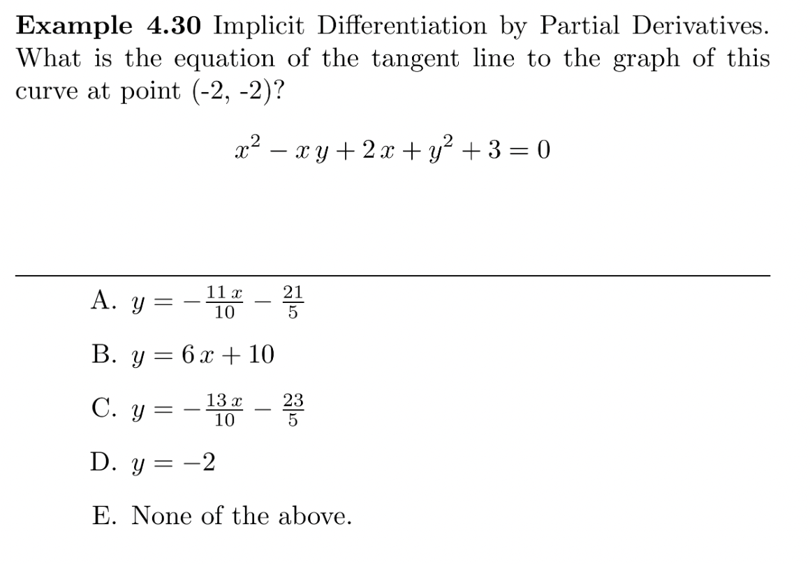 Solved Example 4.30 Implicit Differentiation by Partial | Chegg.com