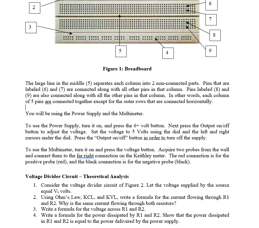 Solved Voltage Divider Circuit R1 2 R2 3 Figure 2: Voltage | Chegg.com