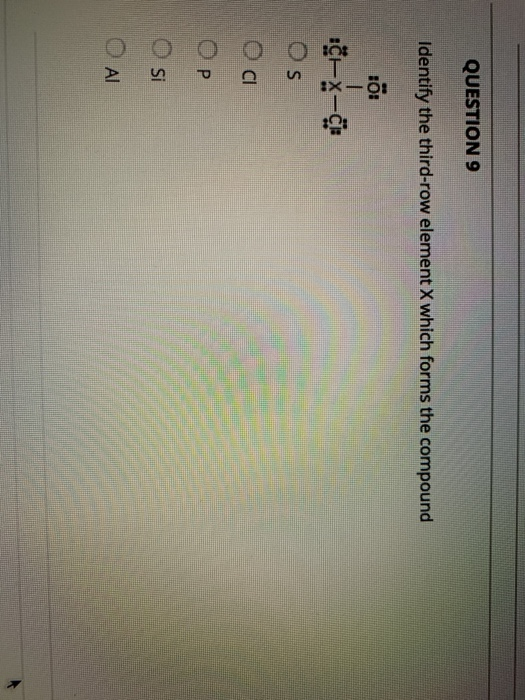 Solved QUESTION 9 Identify the third-row element X which | Chegg.com