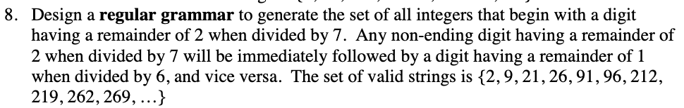 Solved Design a regular grammar with syntax S-> *** A-> ** | Chegg.com
