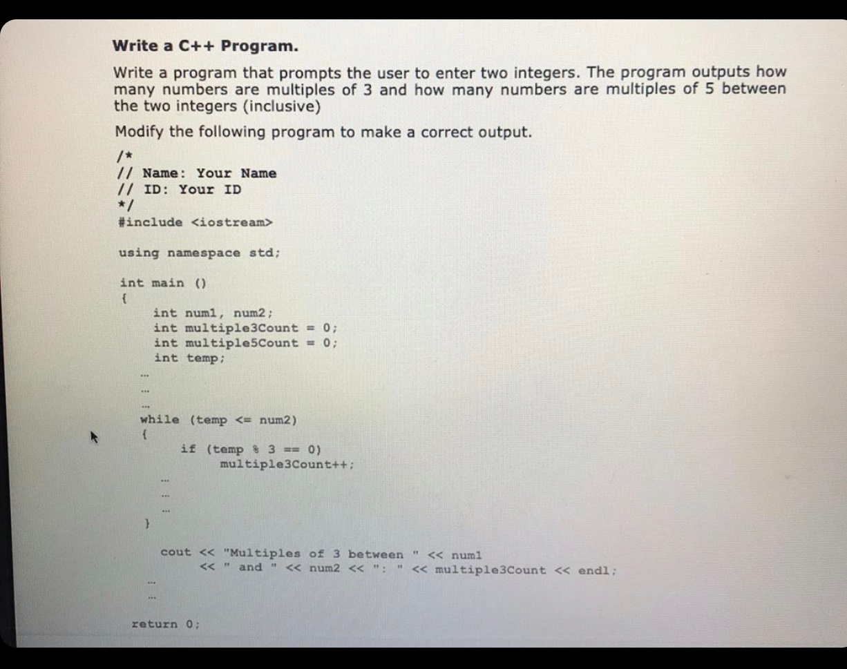  Solved Write C Program Write Program Prompts User Enter Two