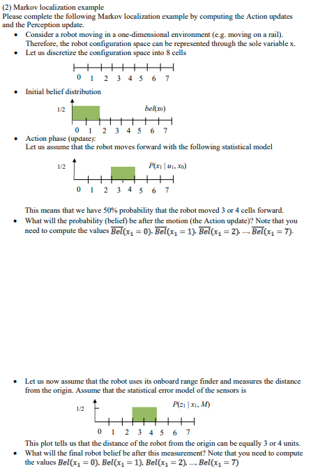 (2) Markov localization example Please complete the | Chegg.com